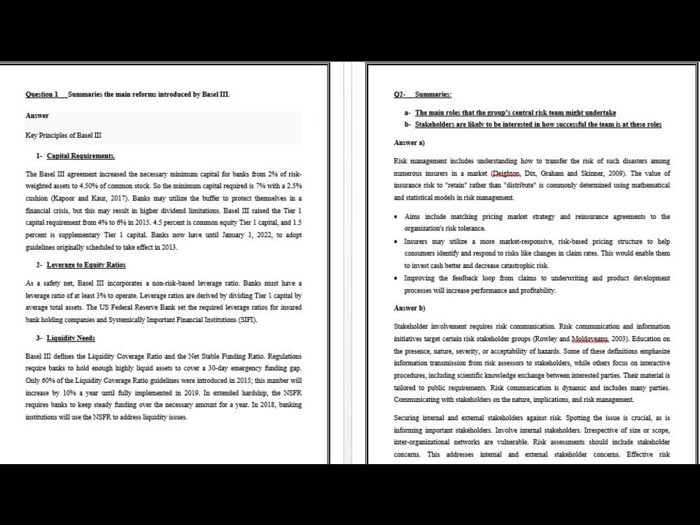 Report & Case Study Solution for Risk Management| Risk Assessment | Upwork