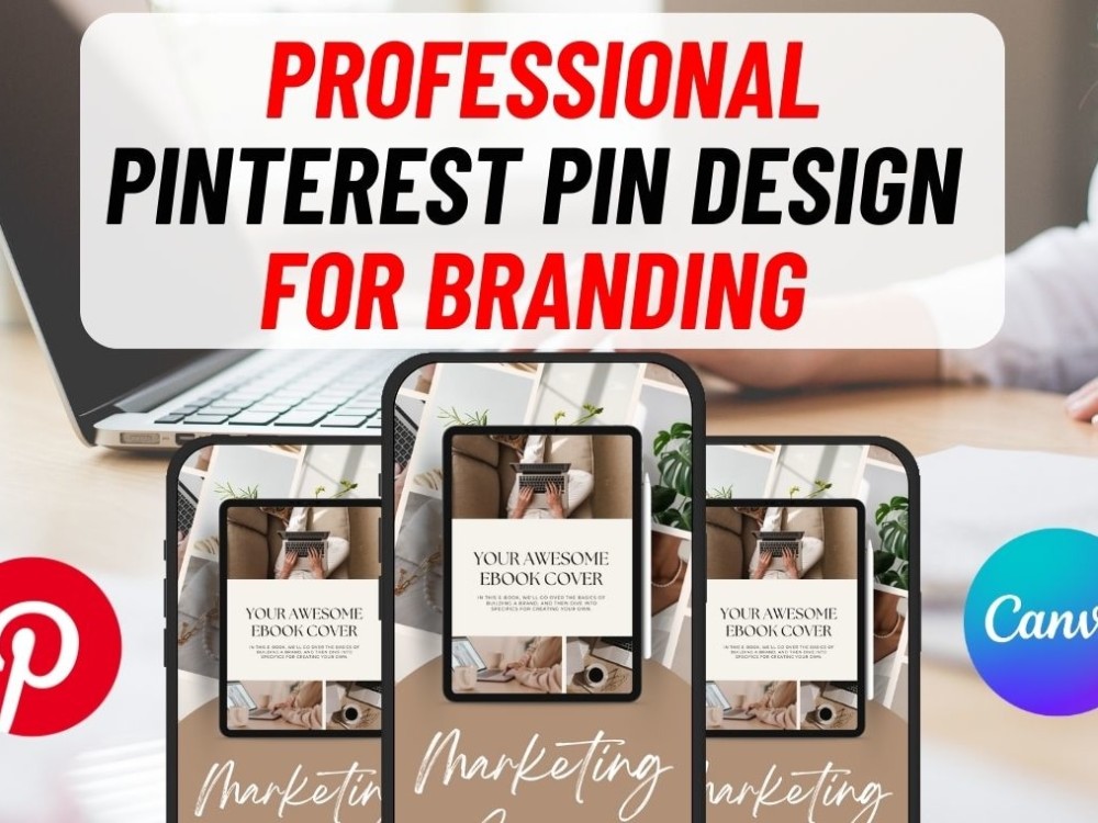Professional pinterest pin design for branding using Canva | Upwork