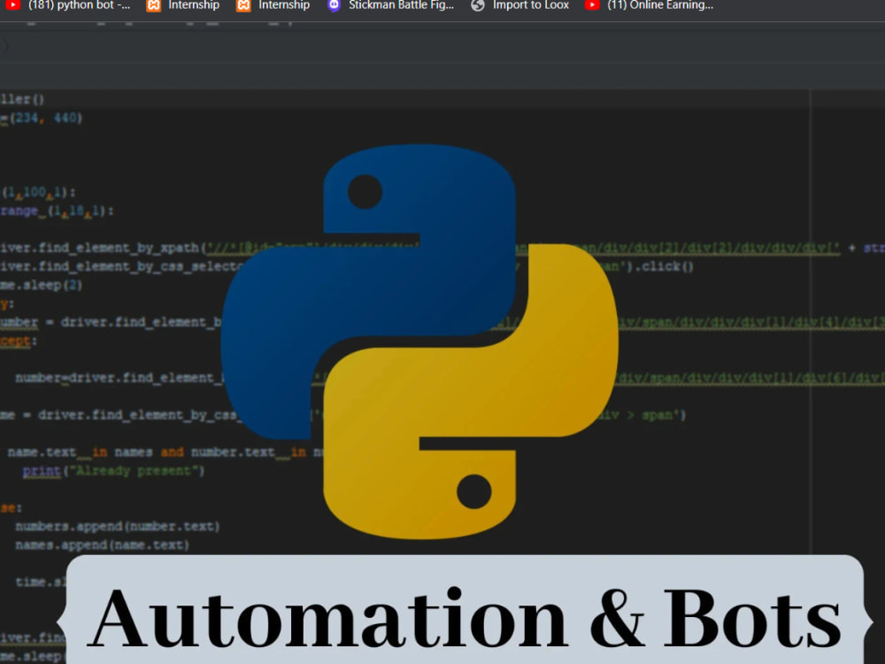 Python Bots Scripts Automate Tasks Upwork