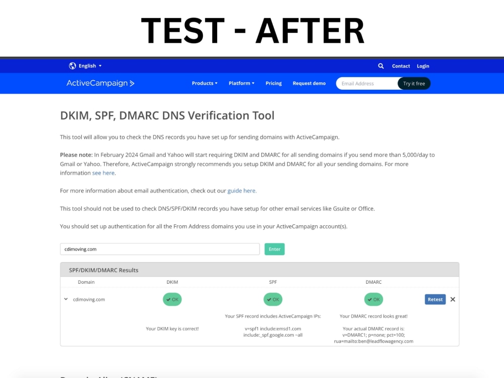 ActiveCampaign DKIM SPF DMARC email deliverability setup to 2024 standards | Upwork