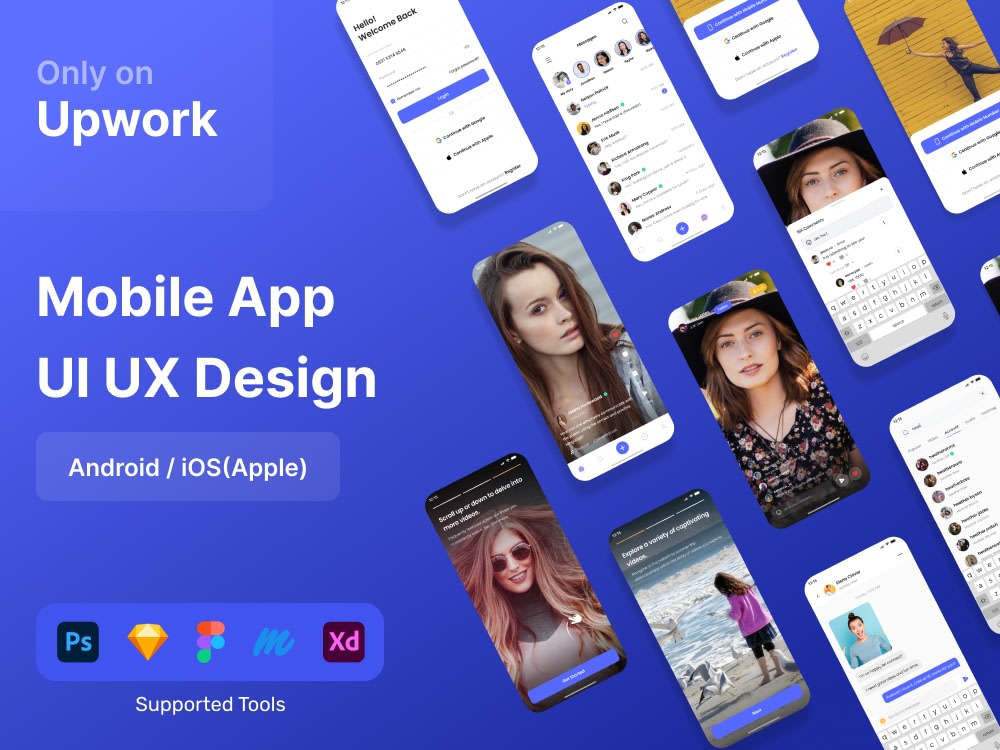 Custom UI UX mobile app design for Android and iOS in Figma | Upwork