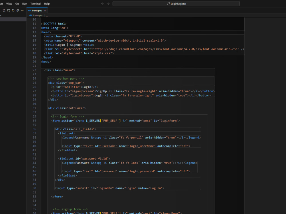 A Php Form Login Register Upwork