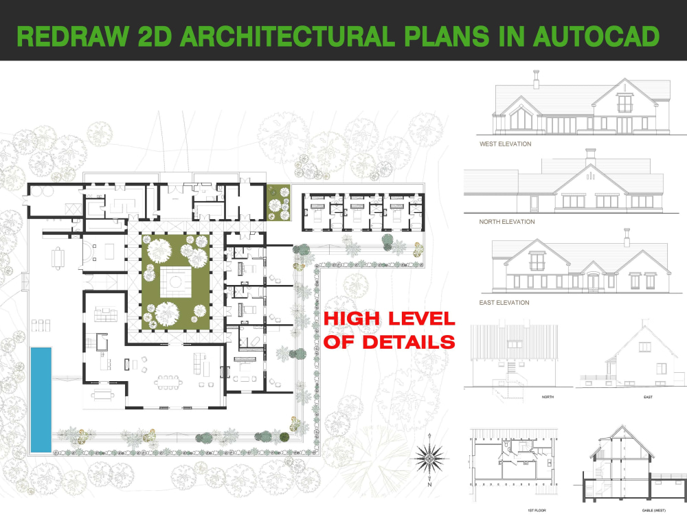 An Autocad drawing from your PDF file or hand drawing | Upwork