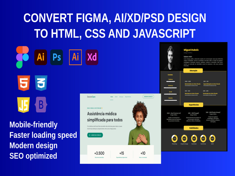 Figma/PSD/XD design converted to HTML & CSS, JavaScript | Upwork Figma/PSD/XD design converted to HTML & CSS, JavaScript | Upwork