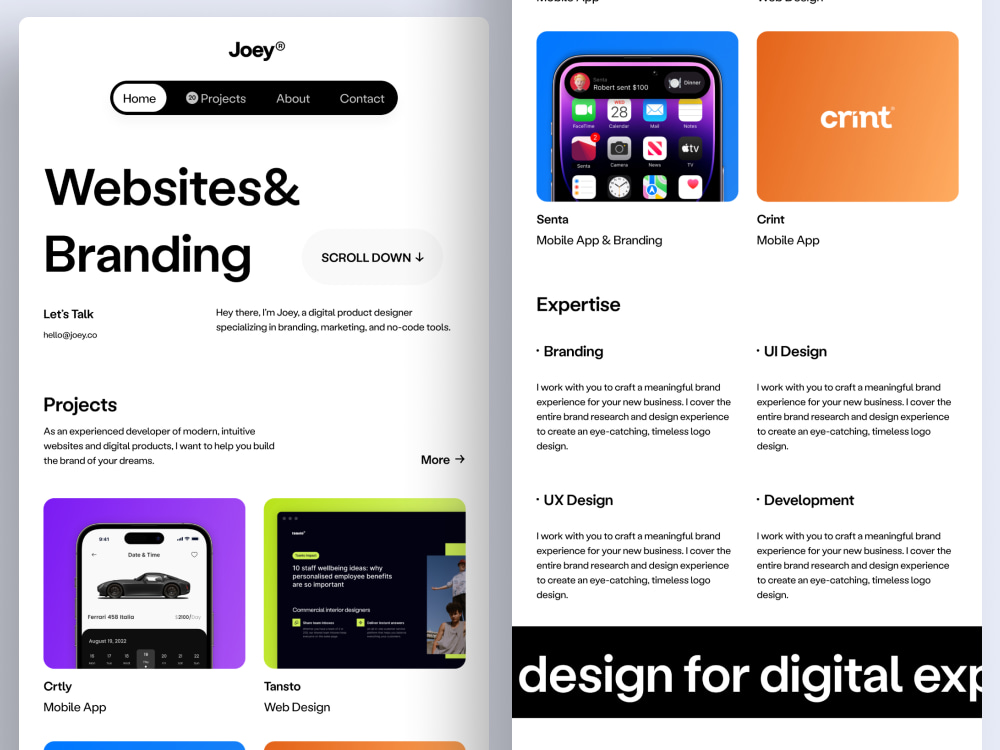 Professional and attractive portfolio website UI/UX design in Figma ...