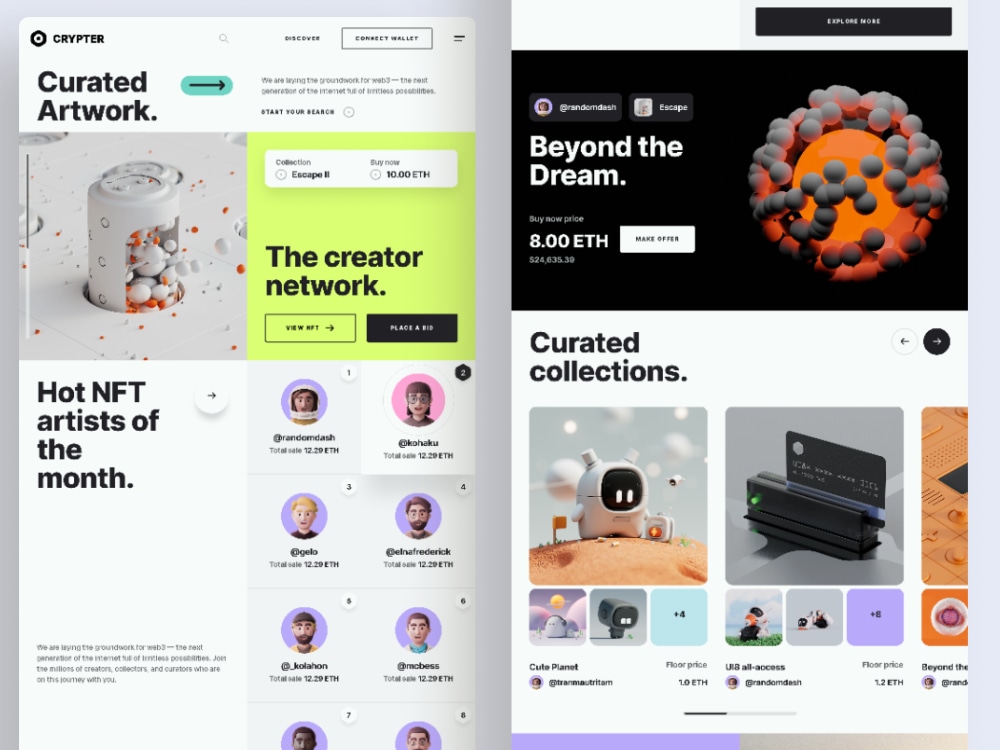 Custom Blockchain UI UX design , NFT website, dApps UI, ICO website design | Upwork