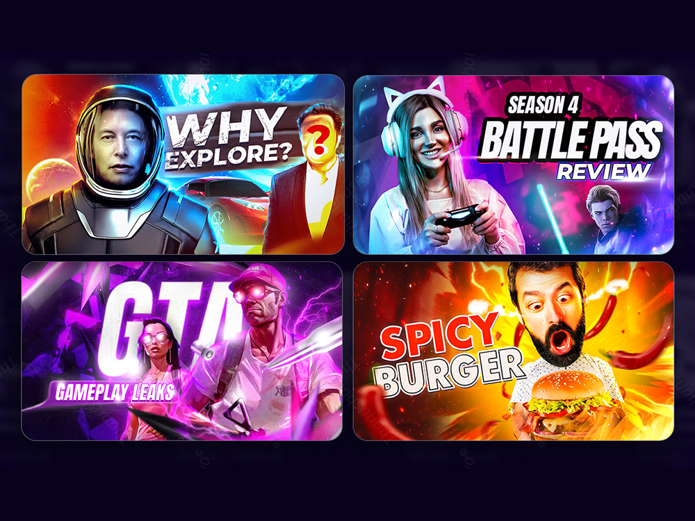 Attractive YouTube thumbnail designs|Thumbnail |Youtube Thumbnails | Upwork