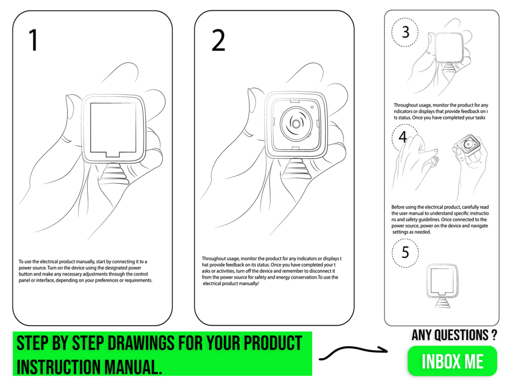Custom instruction manual vector line art illustration | Upwork