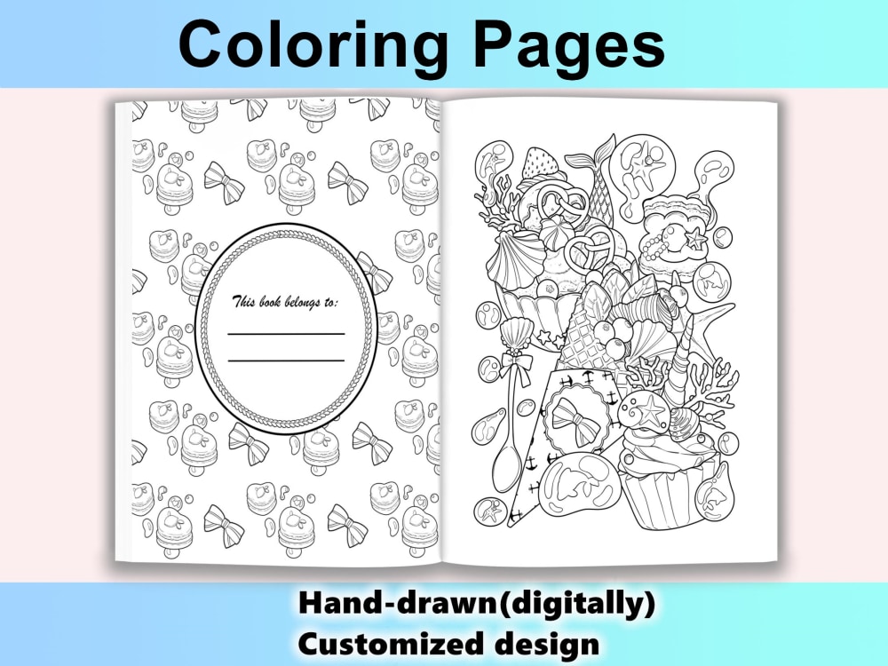 A customized hand-drawn coloring page | Upwork