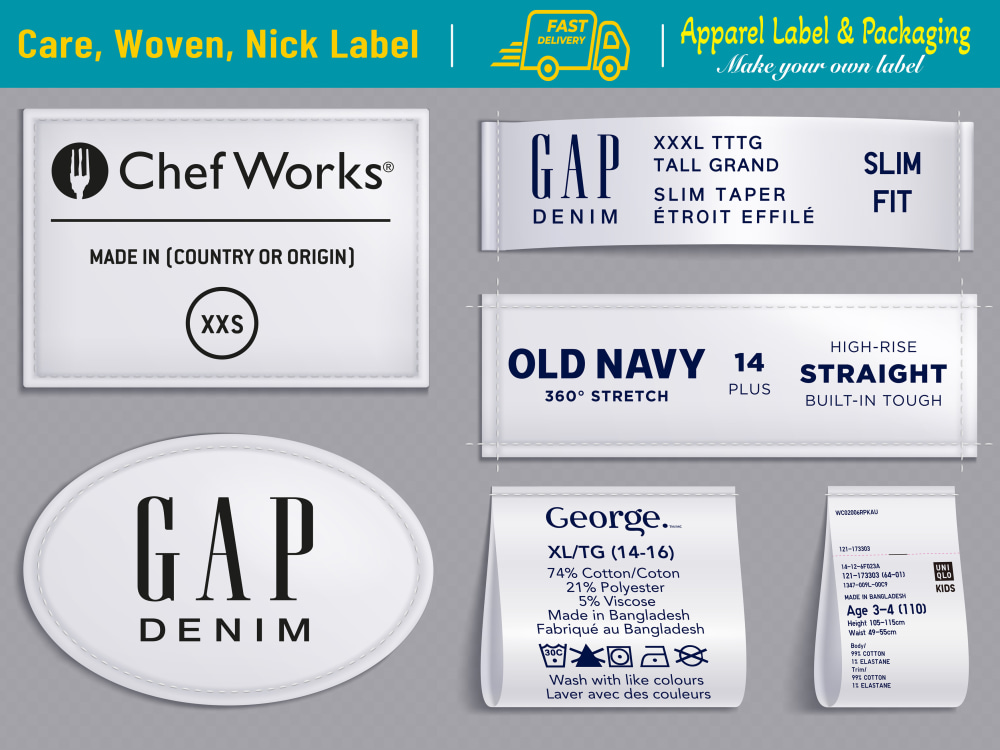 Hanging tag, sticker, clothing tags, neck tags, print ready file | Upwork