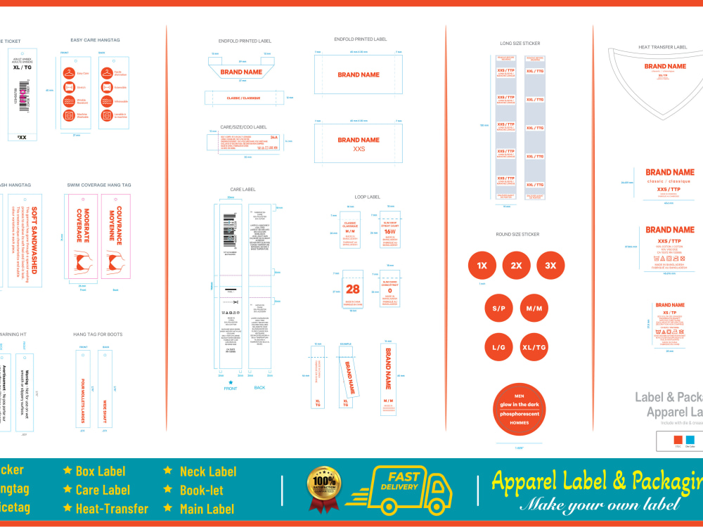 Hanging tag, sticker, clothing tags, neck tags, print ready file | Upwork