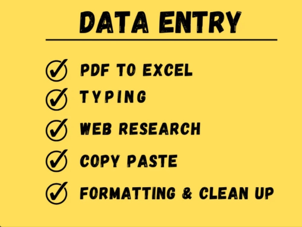 Data entry work, excel, typing, copy paste tasks. | Upwork