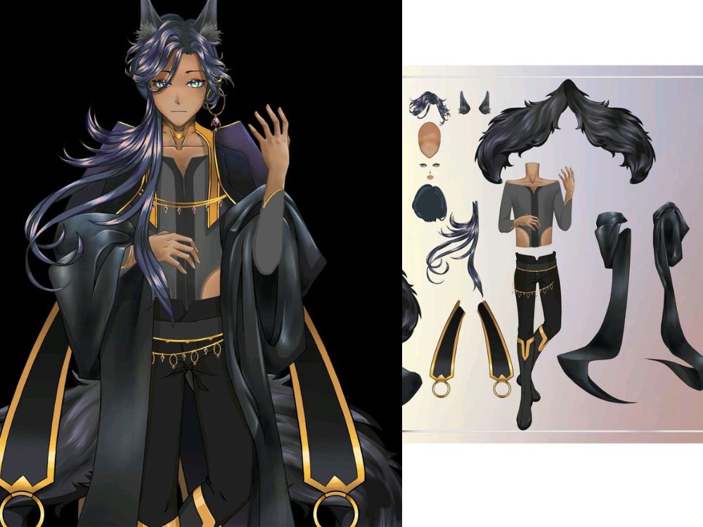 Design 2d vtuber model, live2d model vtuber avatar, vtuber design, face ...