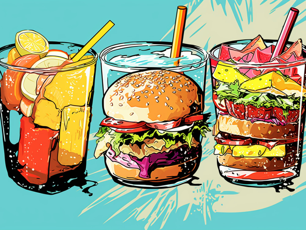 Paint an illustration of food pop art | Upwork