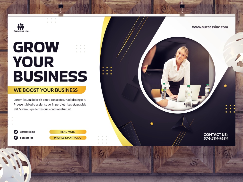 Fantastic business banner design with a unique mockup | Upwork
