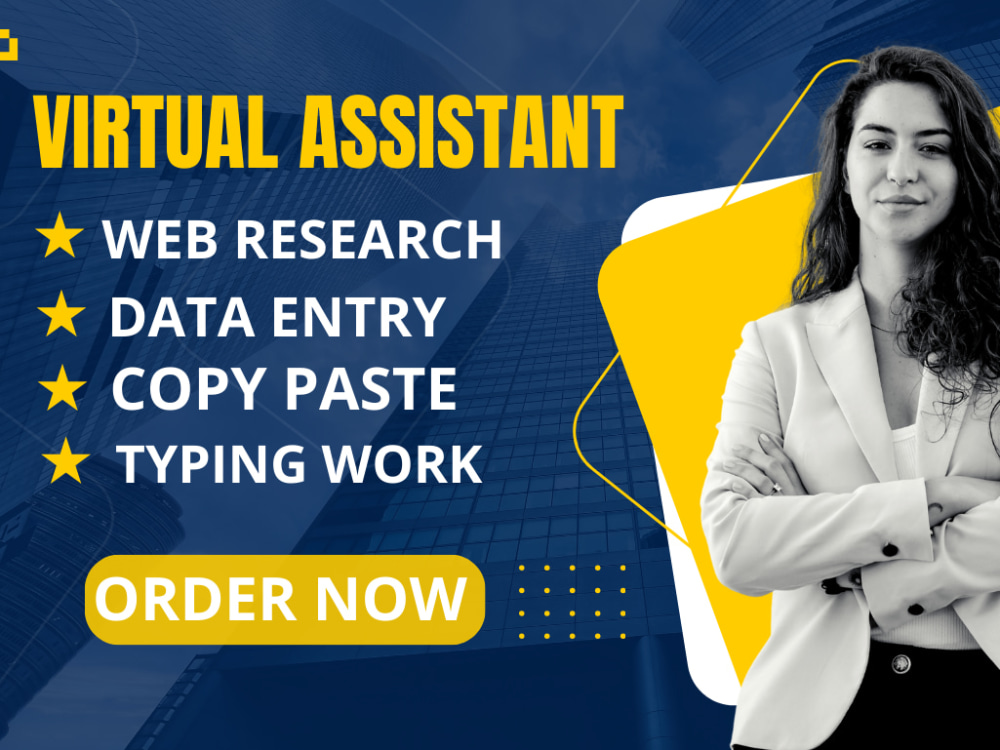 Data entry, virtual assistant, copy paste, typing and web research service | Upwork