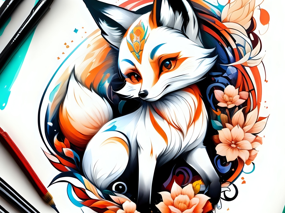 Cute little ANIMAL tattoos in felt pen drawing and colorful style. | Upwork