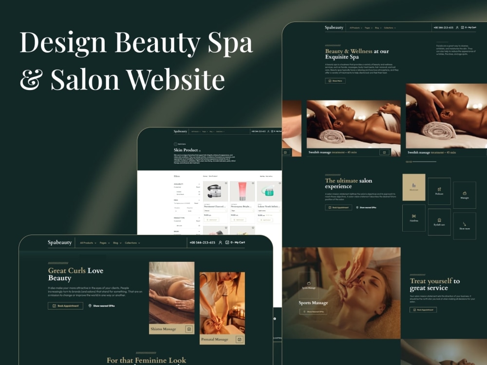 A professional spa website sleek webdesign | Upwork
