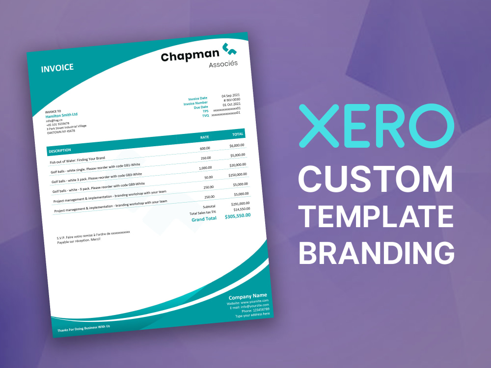 Xero invoice template design | Upwork