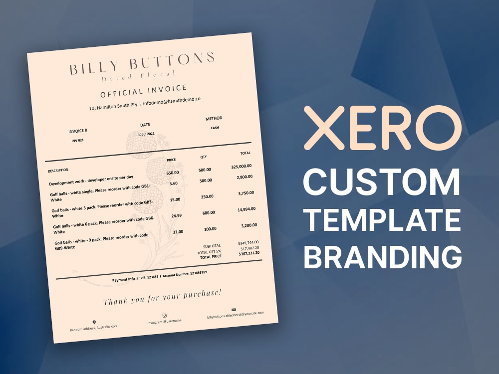 Xero invoice template design | Upwork