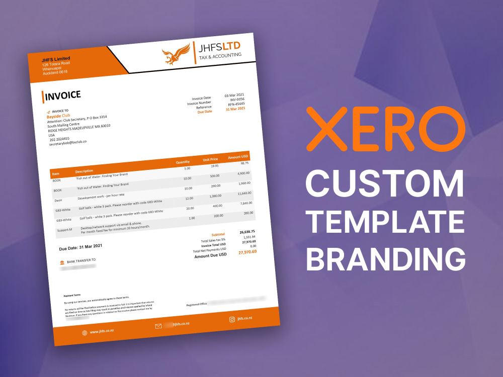 Xero custom invoice template design | Upwork