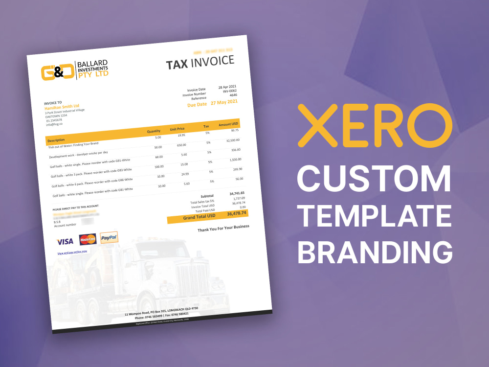 Xero custom invoice template design | Upwork