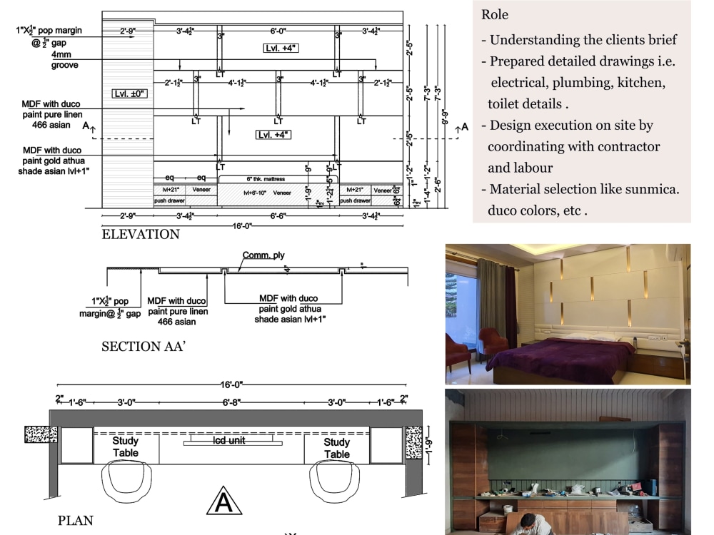 Interior 2d Detail working Drawings | Upwork