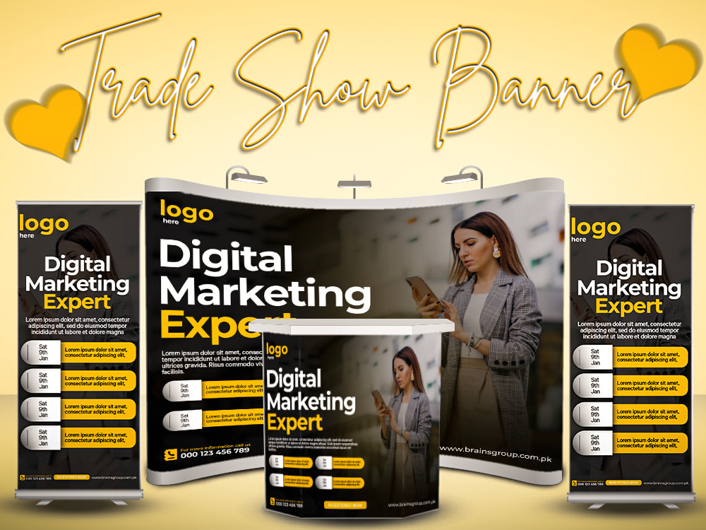 Trade show, banner, backdrop, retractable banner exhibition banner pop ...