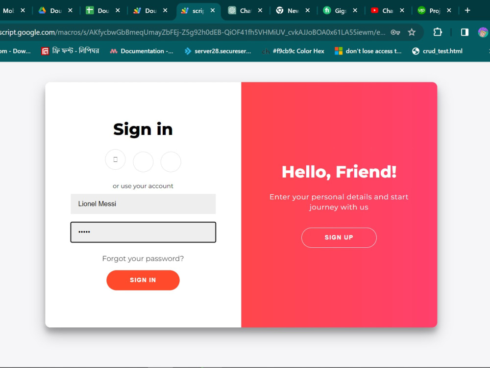 Redirect Login system in Google Apps Script & Spreadsheet | Upwork
