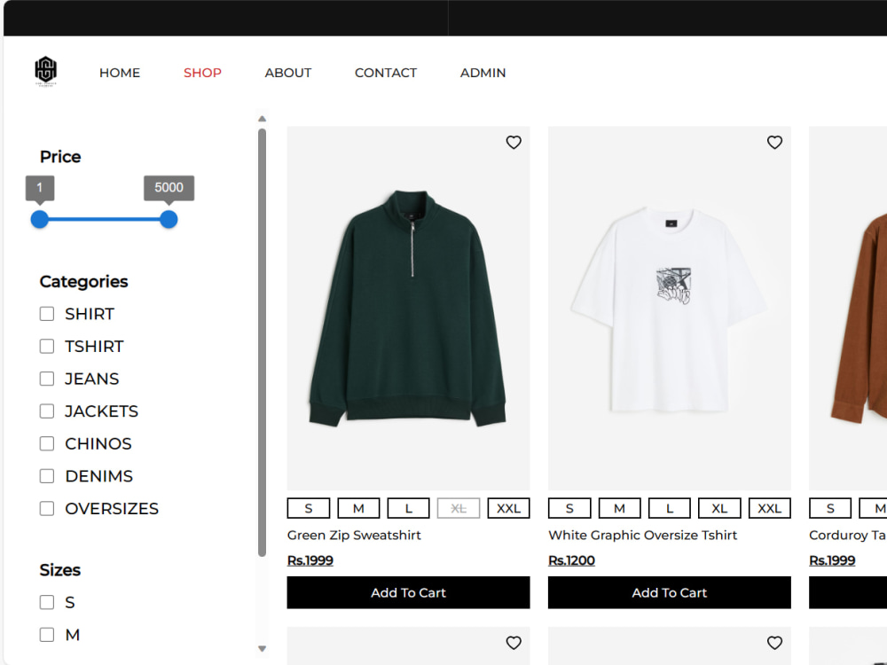 Full-fledged complete e-commerce clothing website | Upwork