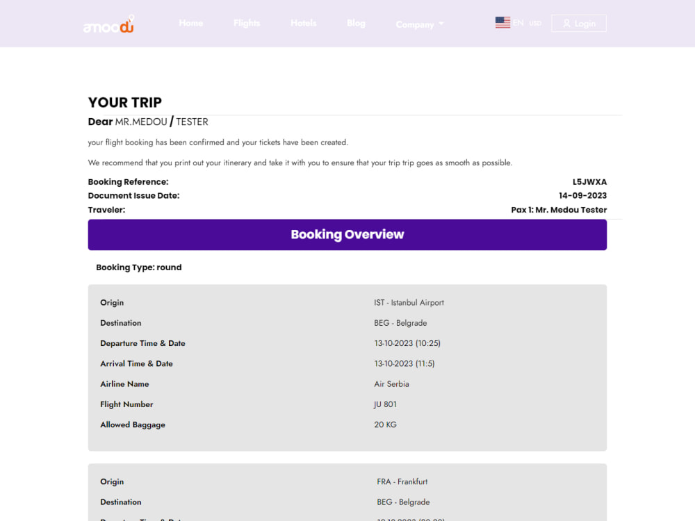 Flight booking Website (APIs, Database, Everything) | Upwork