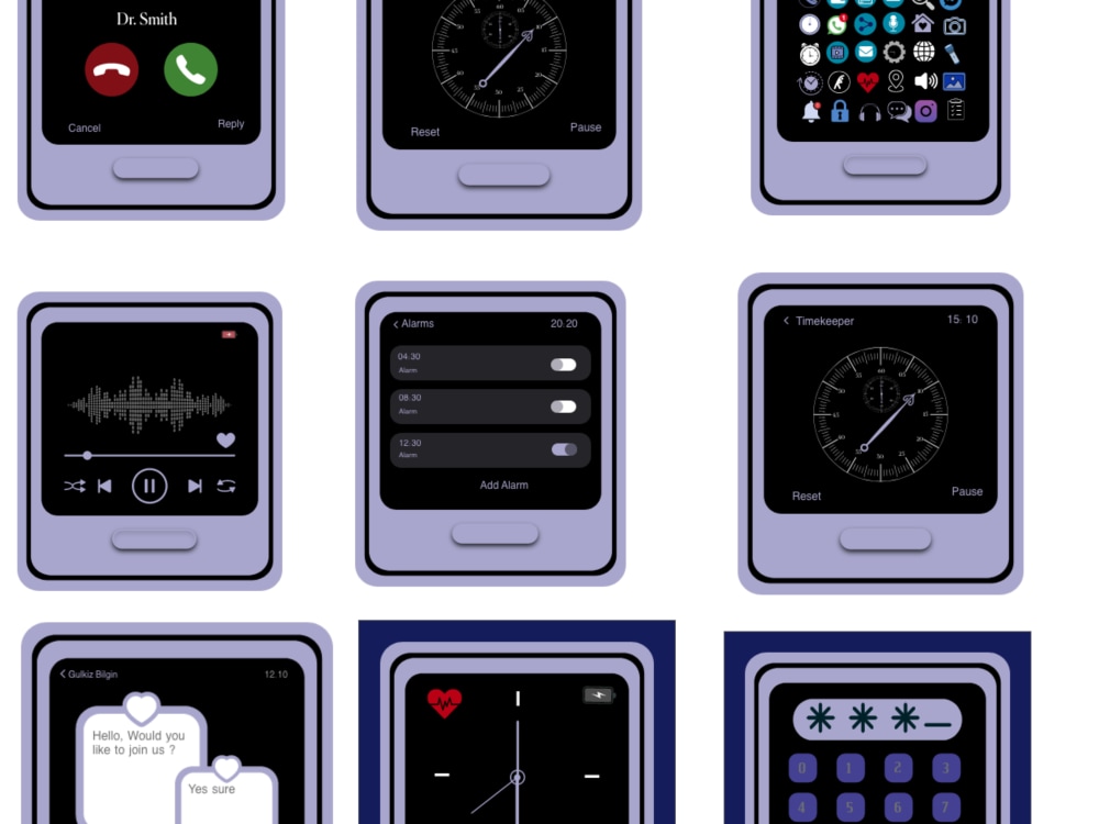 Modern and Sleek Smart Watch App UI Kit | Upwork