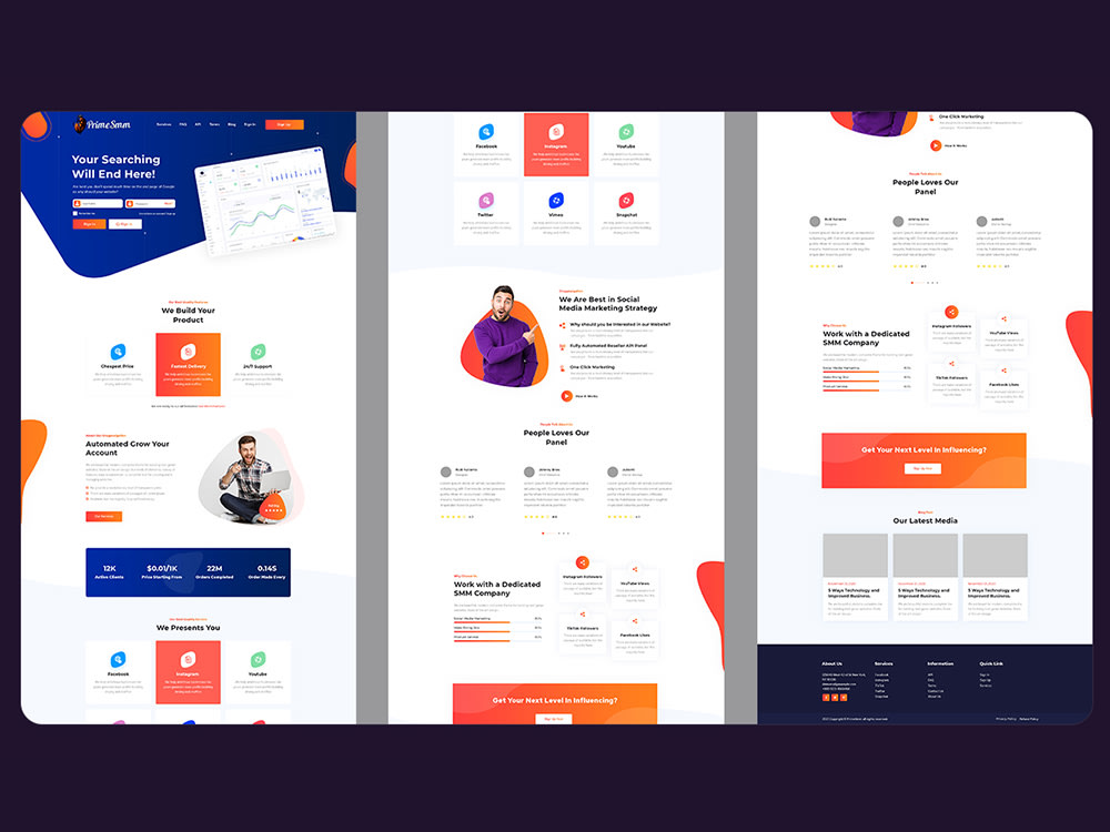Perfect panel, SMM panel website design and development services | Upwork