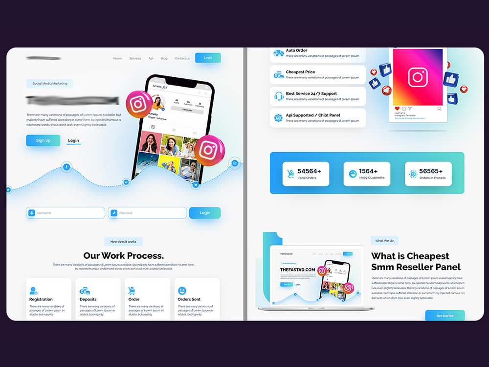 Perfect panel, SMM panel website design and development services | Upwork