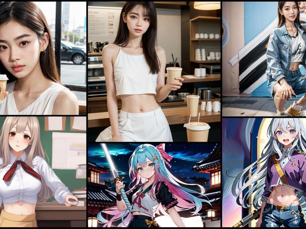 Create Female Girl AI Art Images Photorealistic Anime With Stable ...