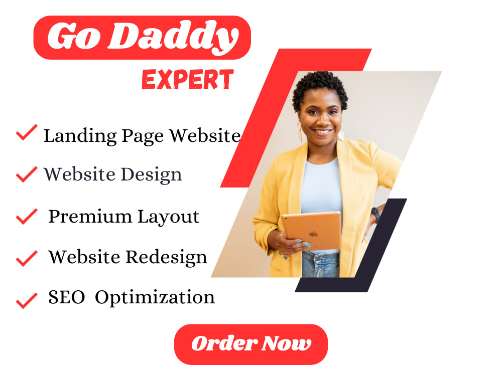 A responsive GoDaddy website design, a GoDaddy website redesign, | Upwork