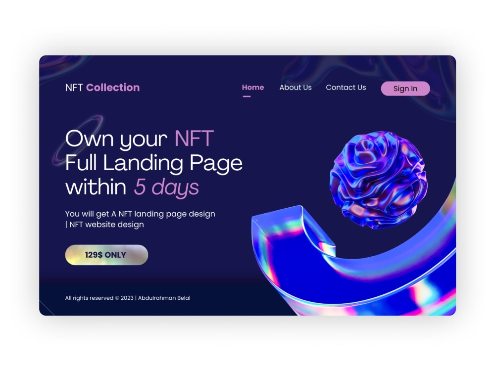 A NFT landing page design | NFT website design | Upwork