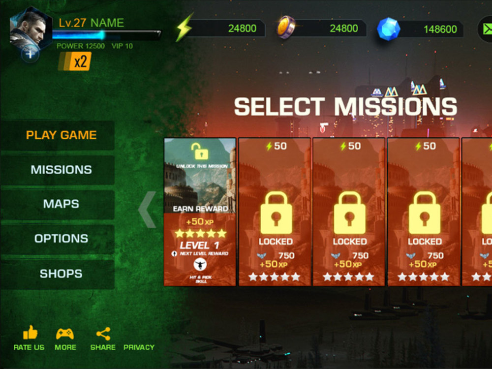 Game UI design perfect gui hud for mobile & PC console | Upwork