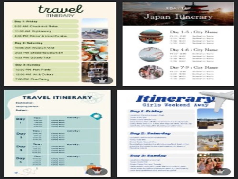 TRAVEL ITINERARY for maximizing your time | Upwork
