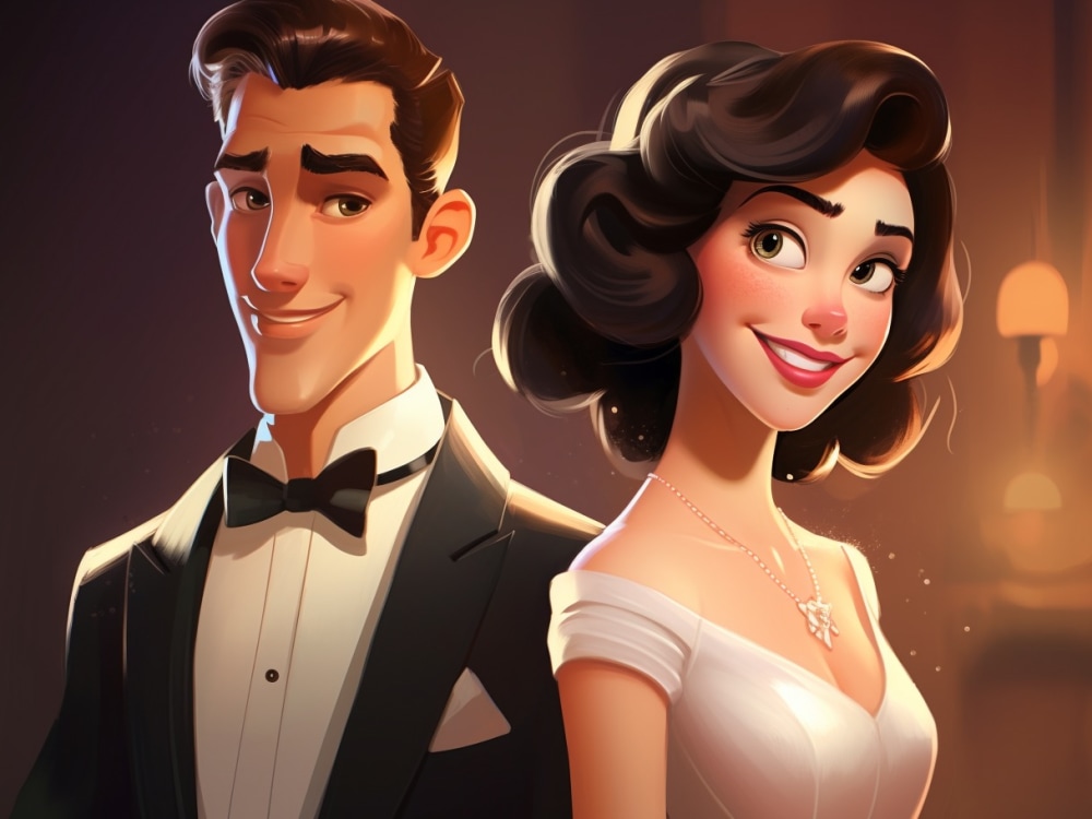 Couple into lovely Disney cartoon portrait | Upwork