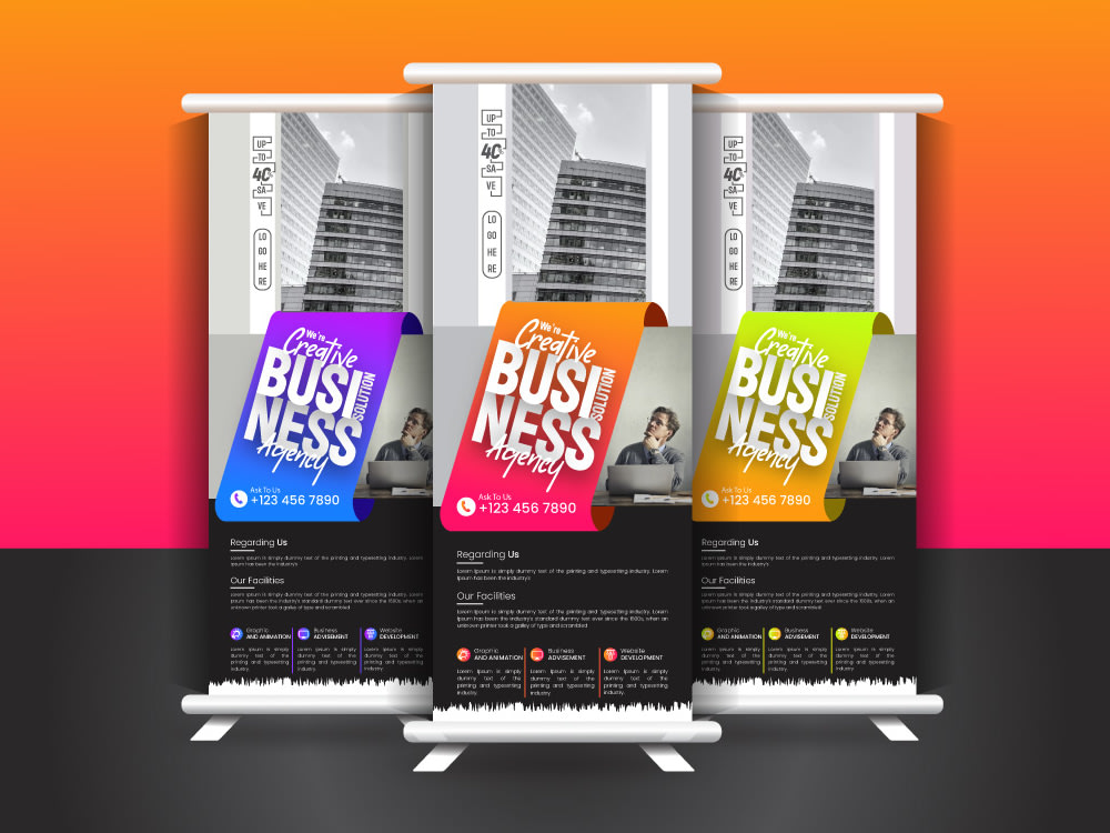Design the best roll-up, retractable, pull-up, pop-up, or signage | Upwork