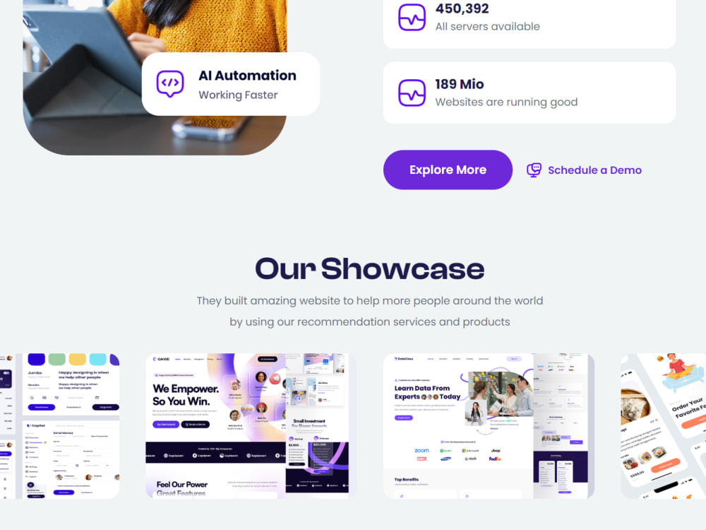 A modern & eye-catching Landing Page Website | Upwork