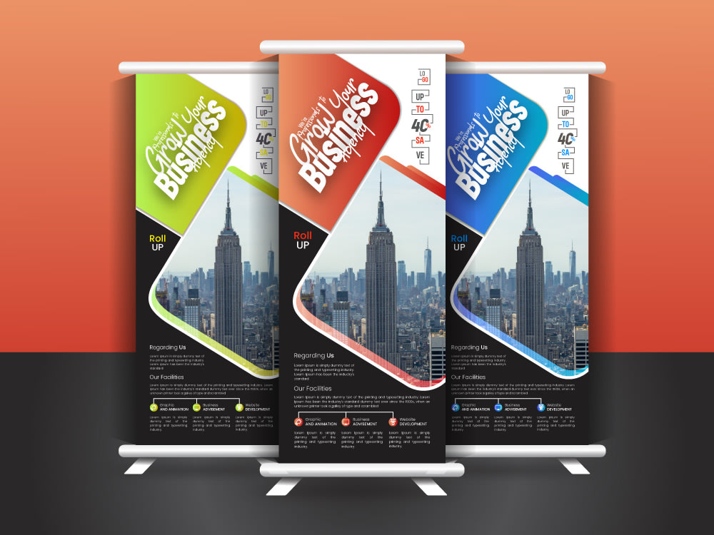 Design the best roll-up, retractable, pull-up, pop-up, or signage | Upwork