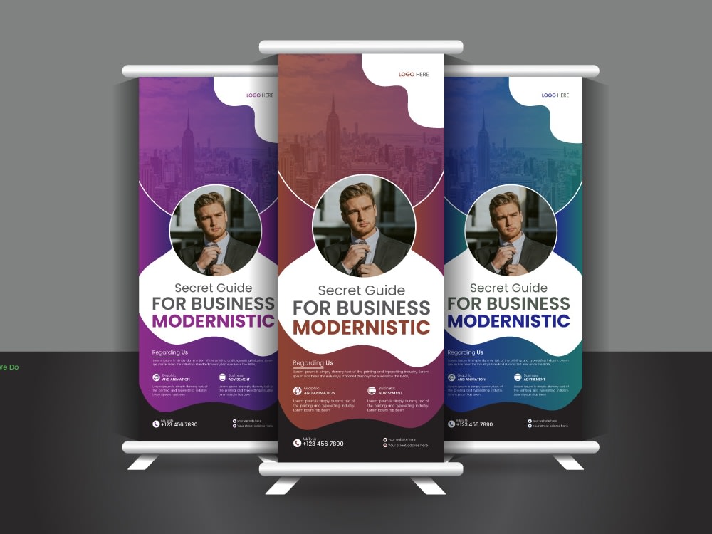 Design the best roll-up, retractable, pull-up, pop-up, or signage | Upwork