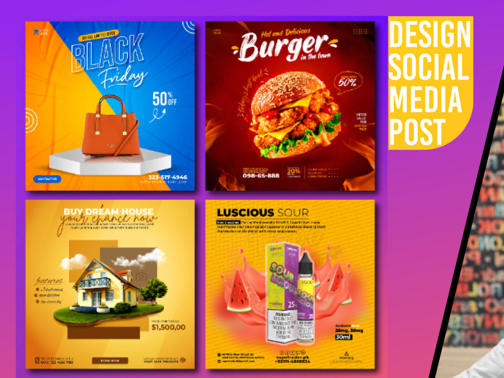 Pro social media post graphics for facebook, instagram, linkedin design ...