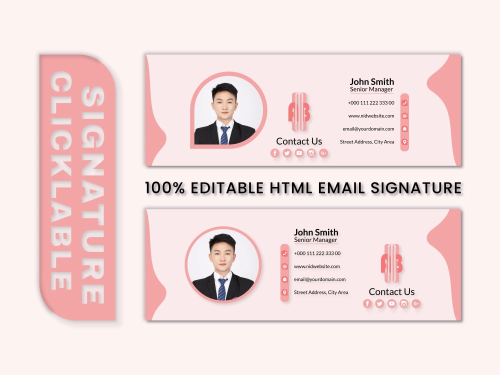 An amazing Clickable HTML Email Signature or Email Footer | Upwork