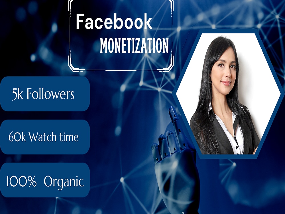 Facebook monetization service, 5k followers, 60k watchtime, 100% organic | Upwork