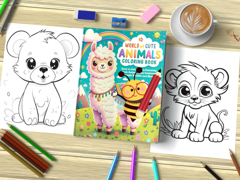 Kids coloring book cover kids activity book interior cover design for ...