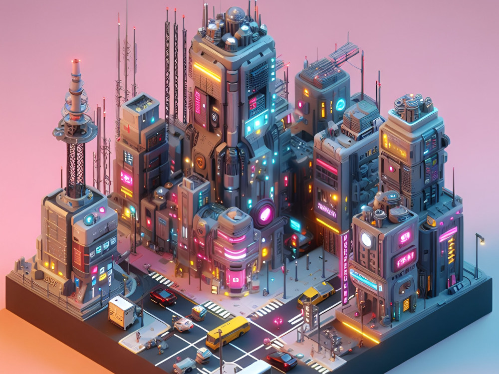 AI isometric environment design + 3d model for games and animation ...