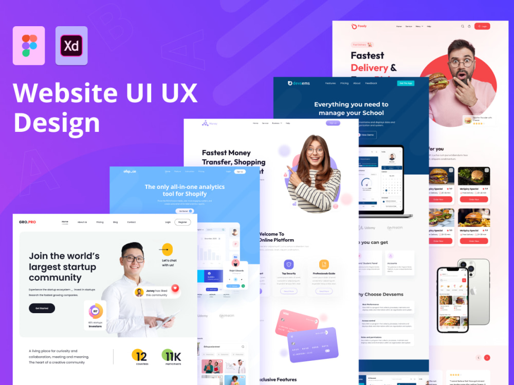 Responsive website UI/UX design, web UI or landing page UI design in ...
